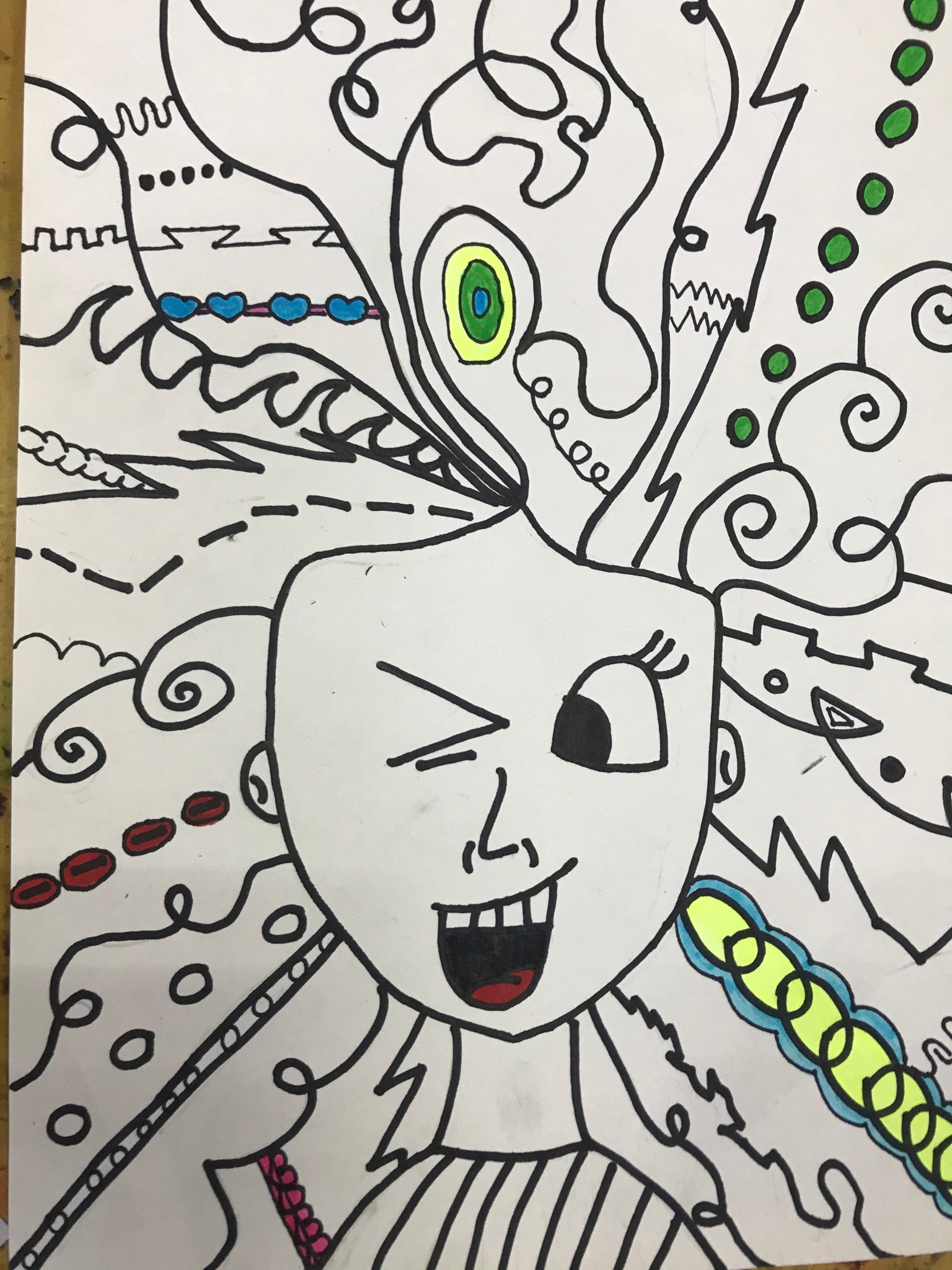Grade 2 Lines Lesson “Crazy Hair” | Amazing Art Teacher