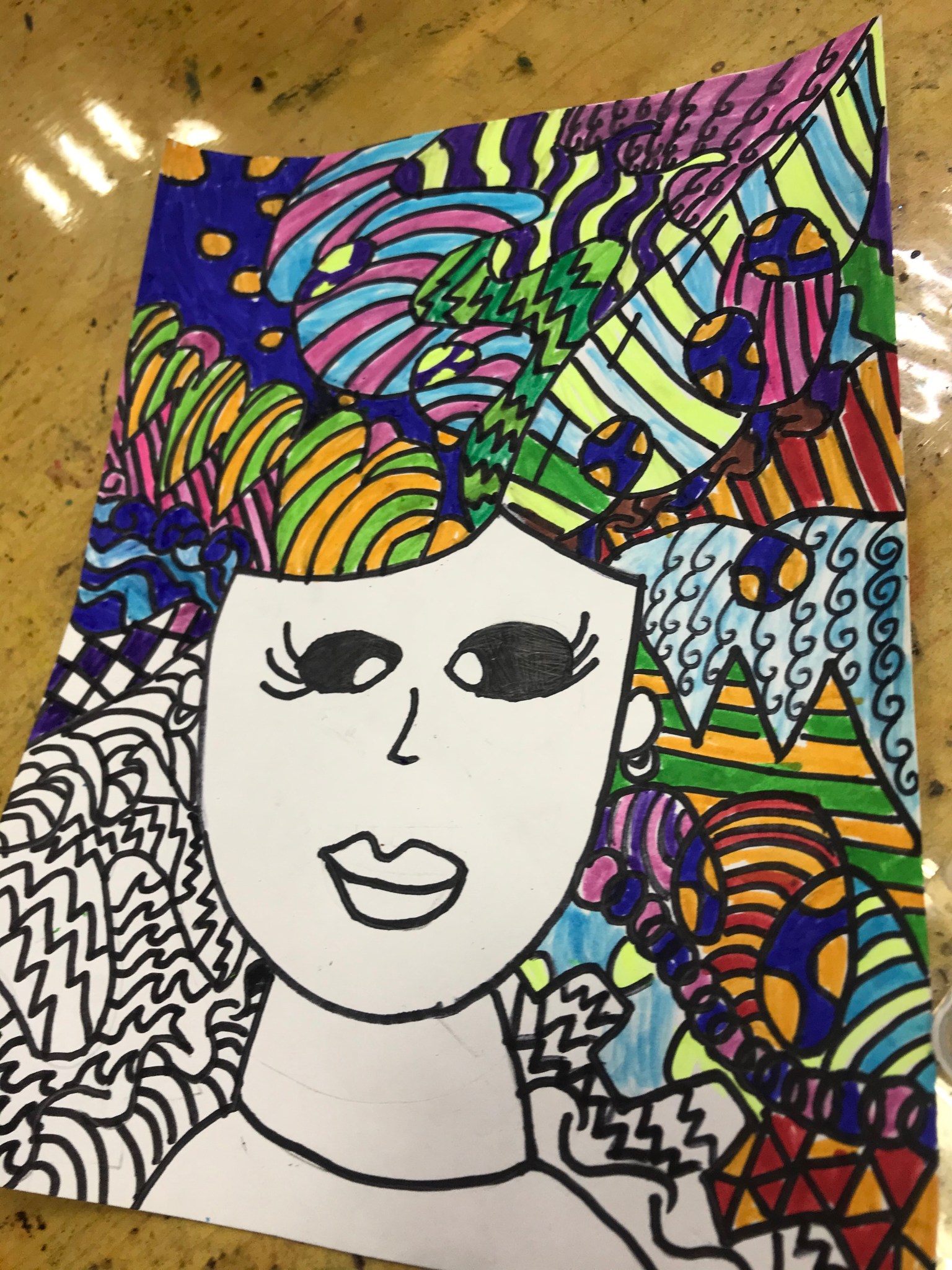 Grade 2 Lines Lesson “Crazy Hair” | Amazing Art Teacher