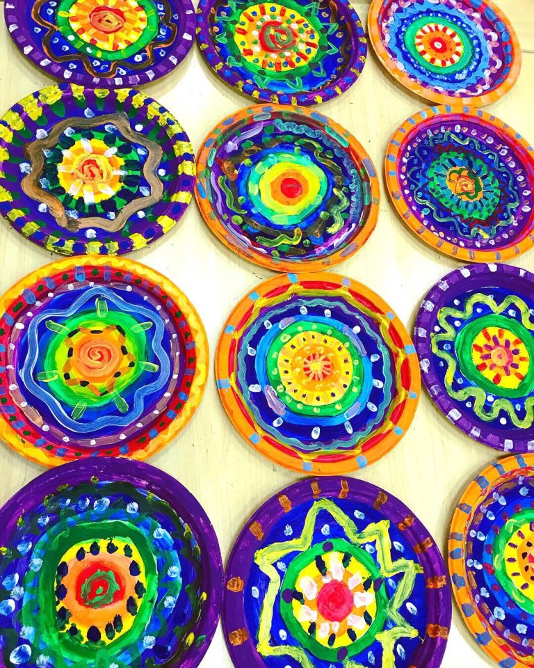 ROYGBIV 🌈 Painted Paper Plate Weaving – Amazing Art Teacher