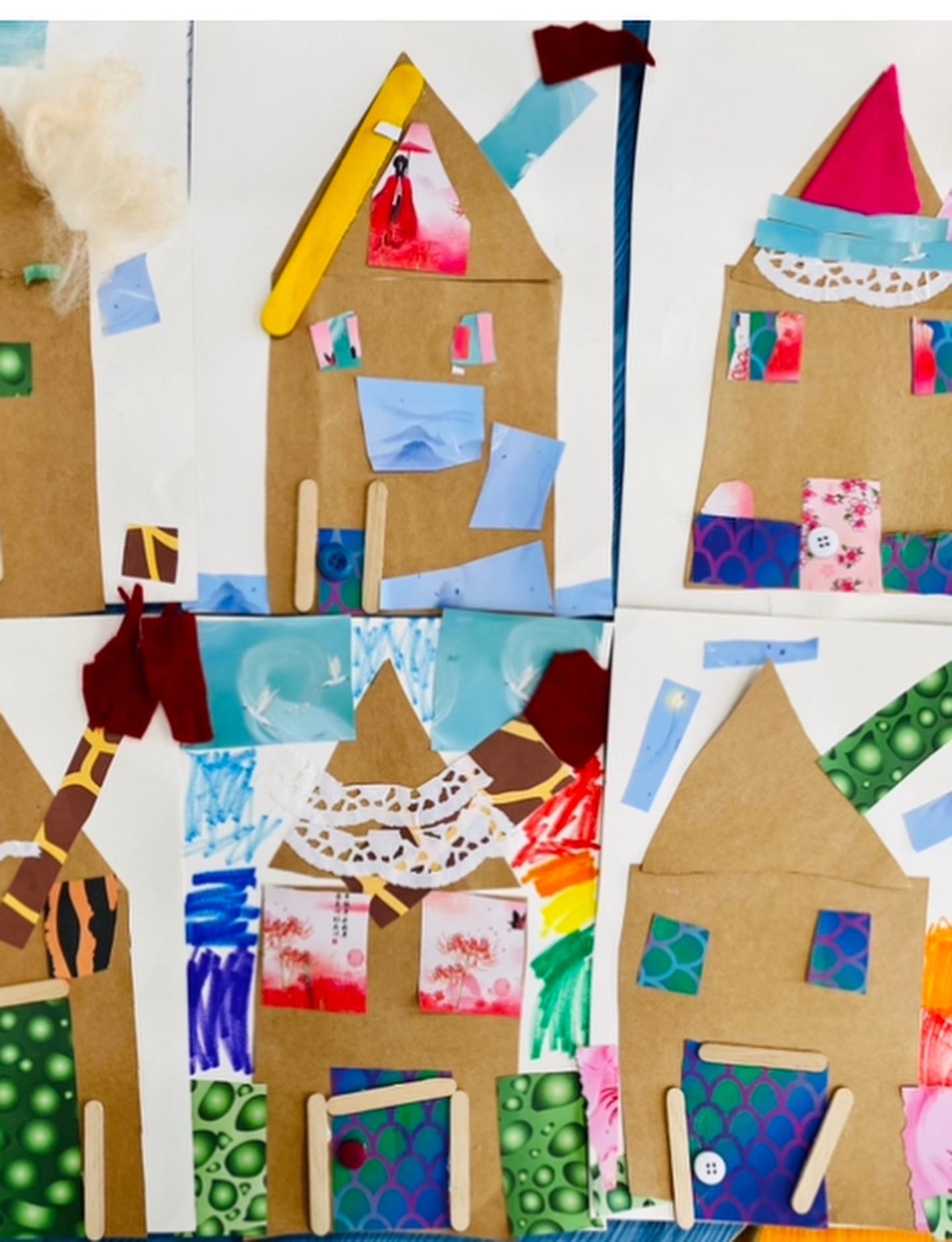 Textile Collage Houses | Amazing Art Teacher