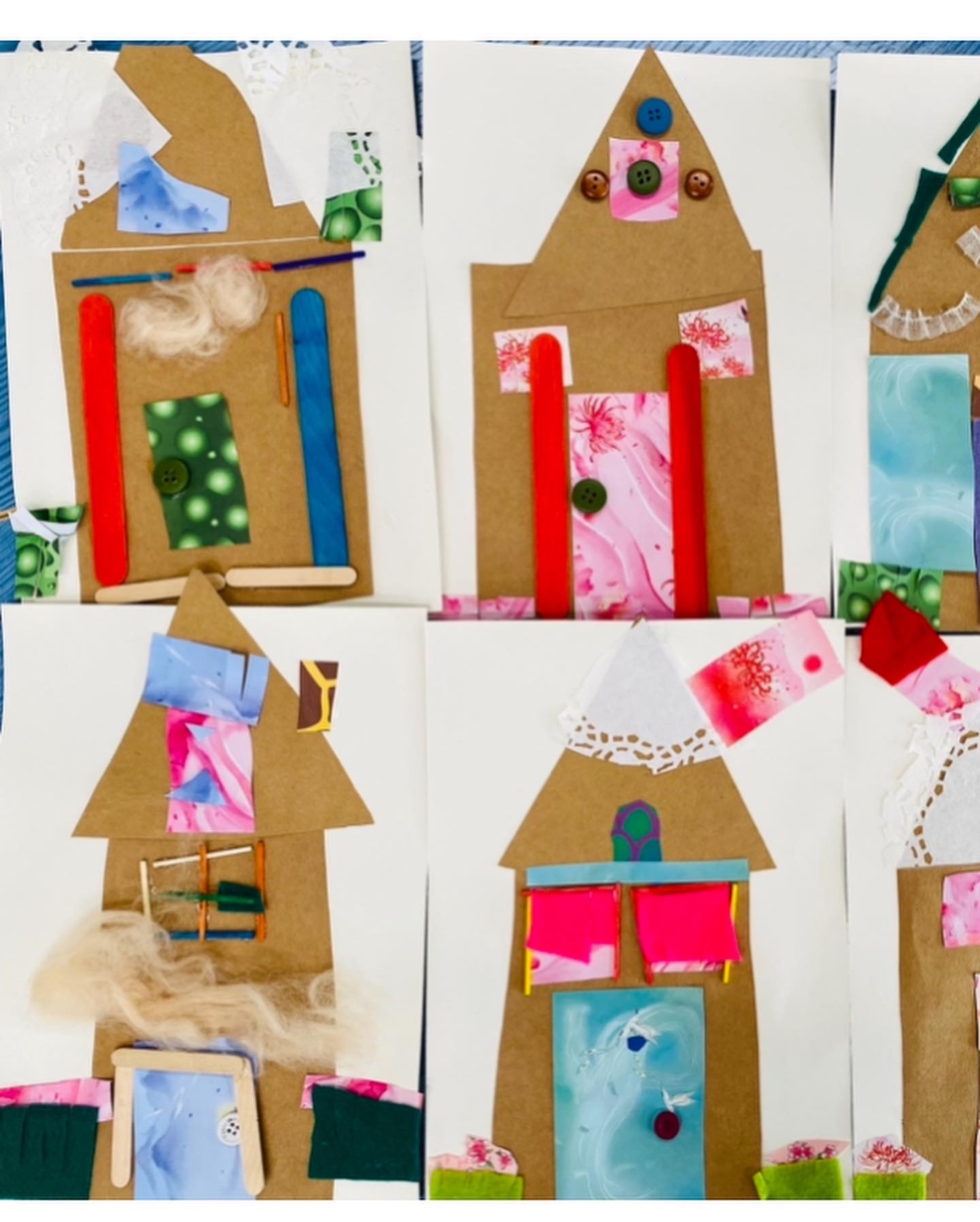 Textile Collage Houses | Amazing Art Teacher