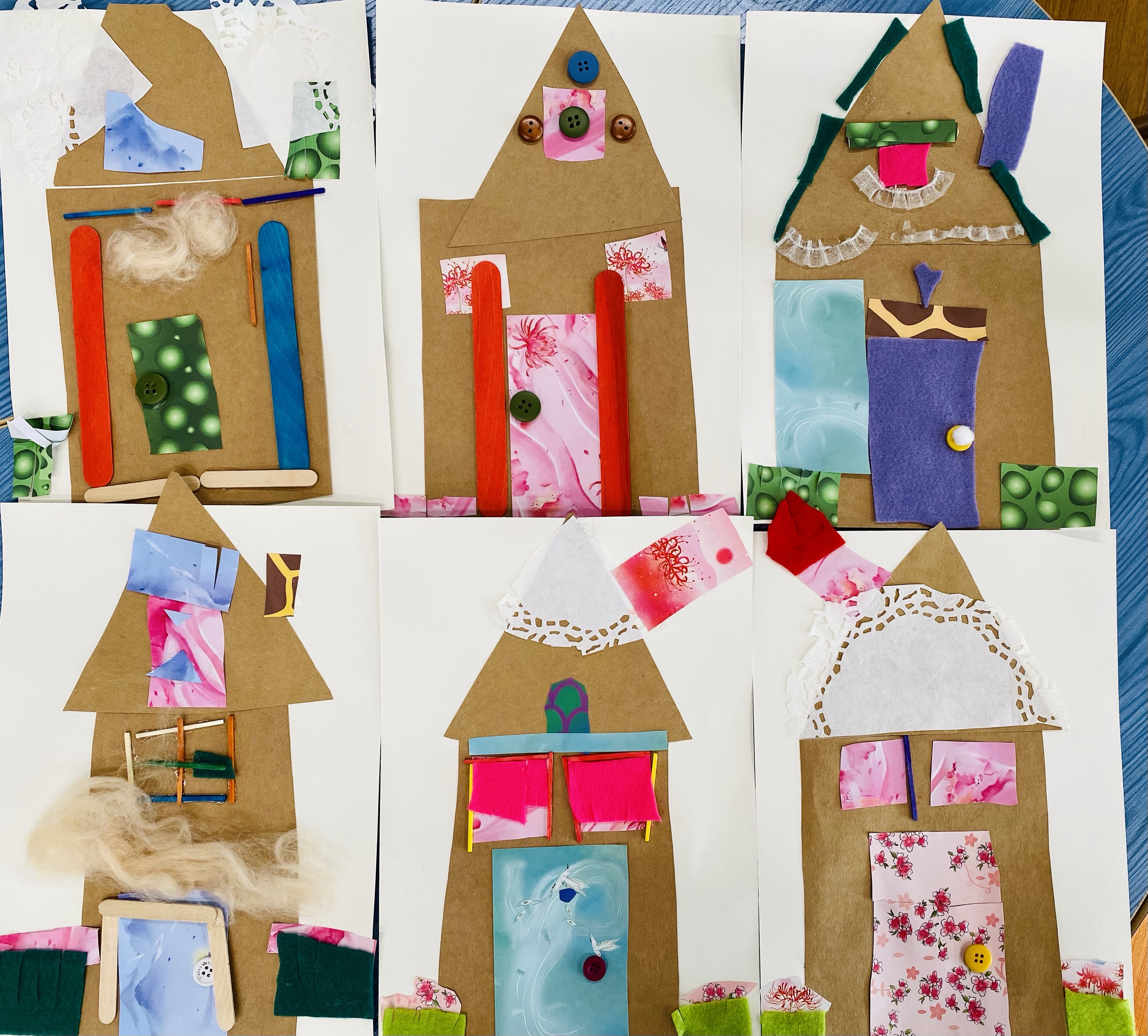 Textile Collage Houses – Amazing Art Teacher
